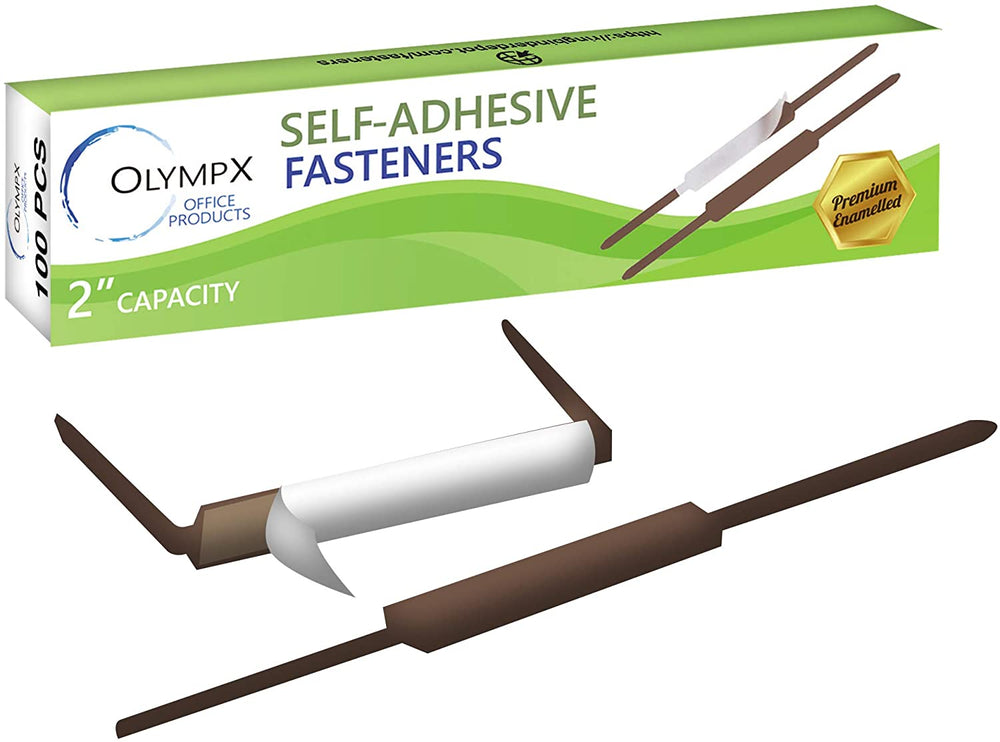 OLYMPX Premium Self-Adhesive Prong Fastener Bases,100Per Box ...