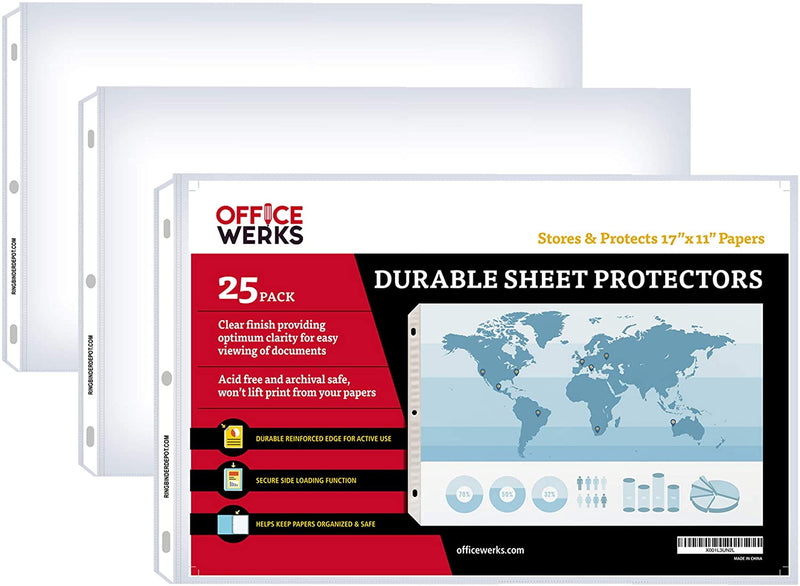 11 x 17 Landscape Sheet Protectors – Pack of 25 – RingBinderDepot.com