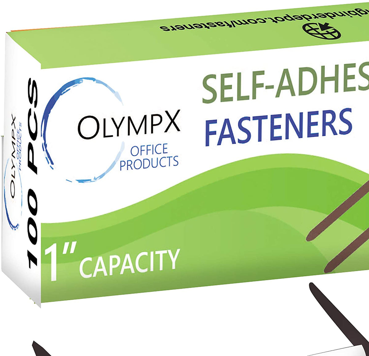 OLYMPX Premium Self-Adhesive Prong Fastener Bases,100Per Box ...