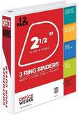 2.5 Inch, Three Ring Binder, White, Angle D-rings - Pack of 12 – RingBinderDepot.com