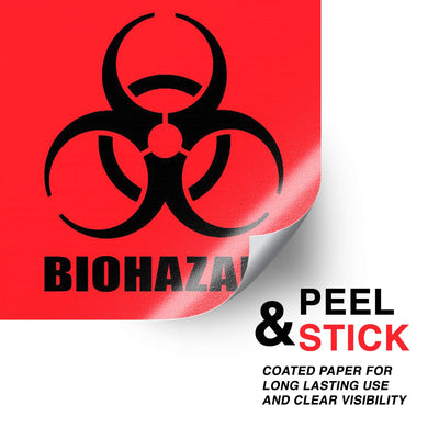 Biohazard Warning Label,250Labels Per Roll,Coated Paper ...