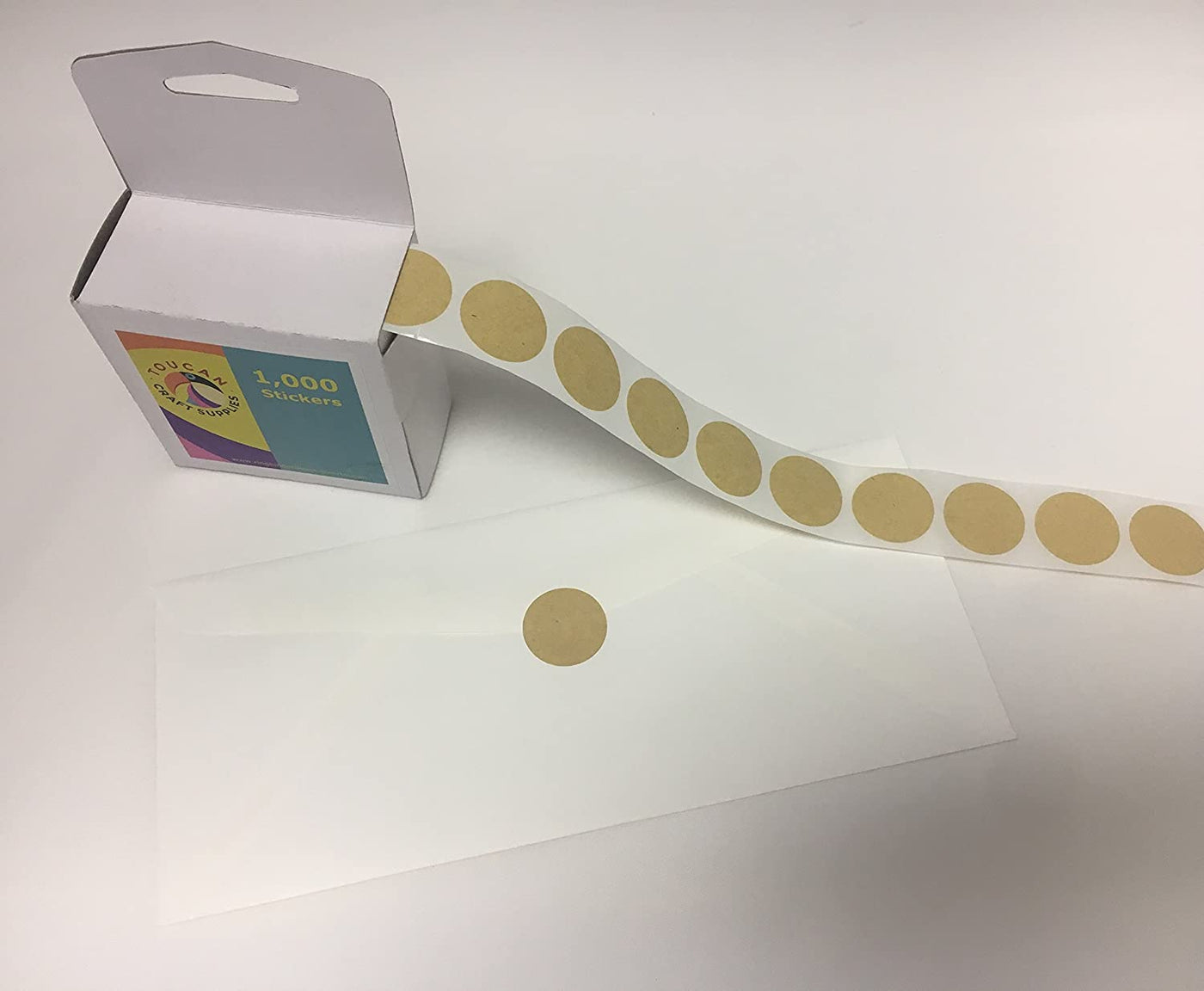 Brown Craft Paper Stickers, Round,1-Inch, With Dispenser Box ...